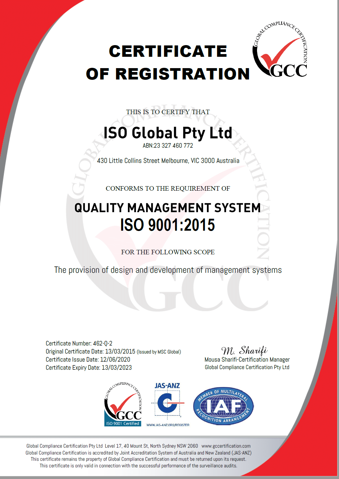 Our ISO Certification